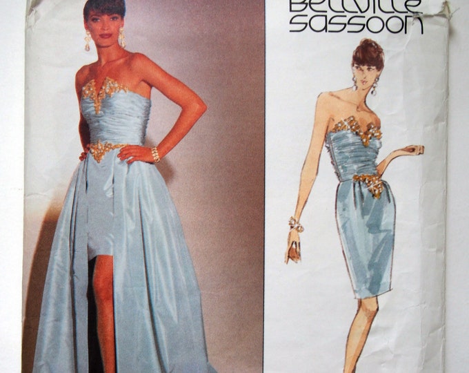 Vogue 2805, Taffeta Gown With Boned Bodice and Full Overskirt, by ...