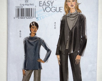 Vogue 8482, Woven Tunic With Cowl Neckline and Pull-on Pants, Very Easy ...