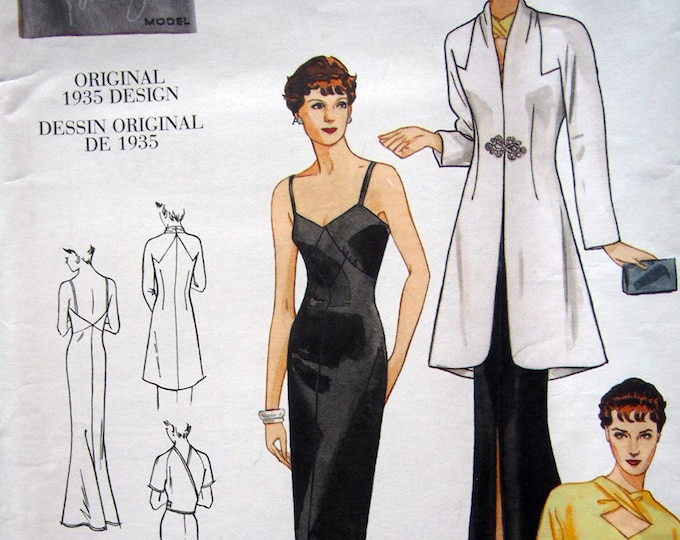 Vogue 2859, Fitted A-line Evening Length Dress With Front Slit, Back ...