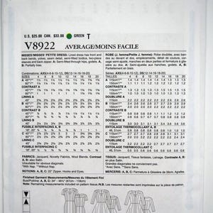 Vogue 8922, Lined Dress With Yoke, Multiple Insets and Skirt Variations ...
