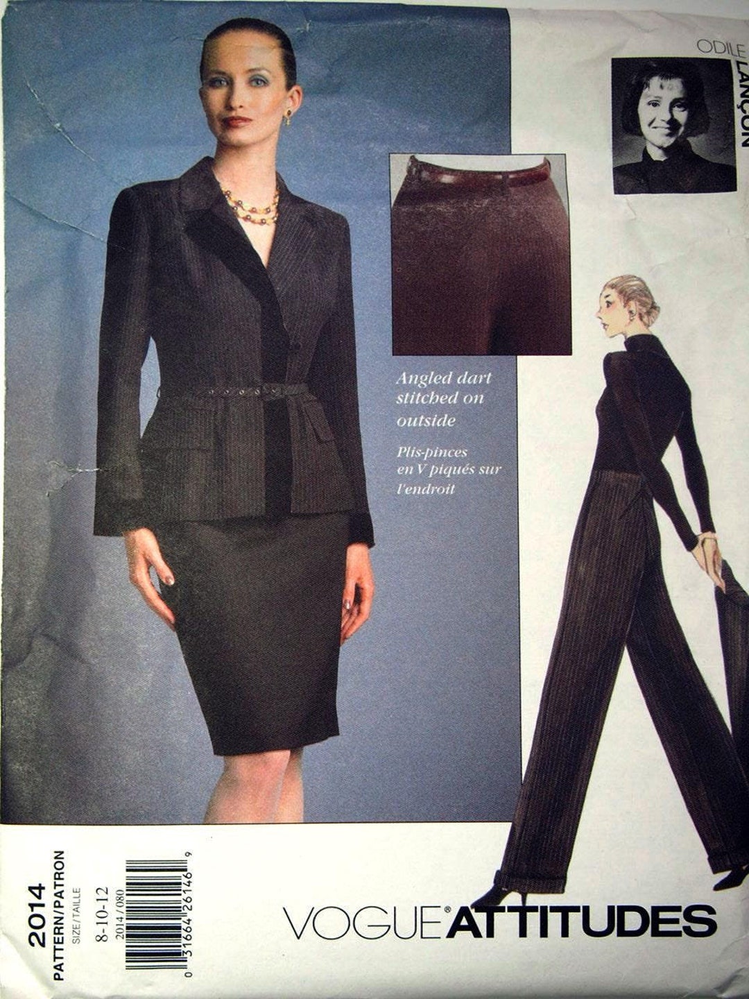 Vogue 2014, Jacket With Color Blocked Lapel, Skirt & Pants With Angled ...