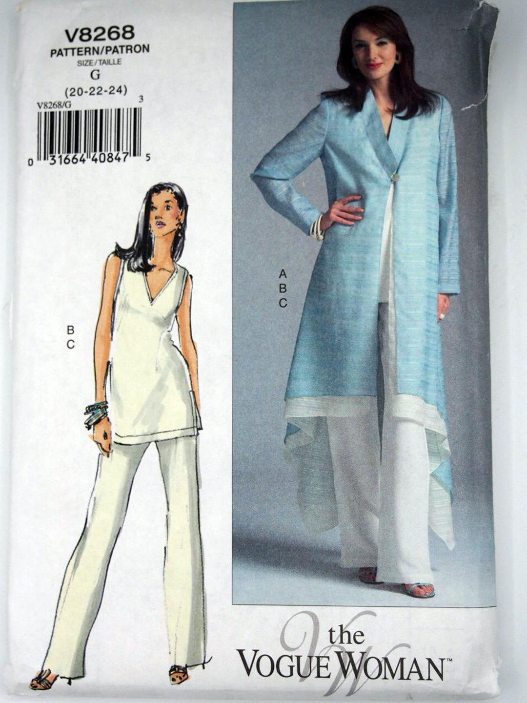 Vogue 8268, Duster, Top and Pants, Petite Sizing - Etsy