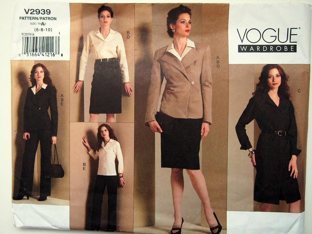 Vogue 2939, One-button Jacket, Classic Shirt With Snap Closures, Fitted ...