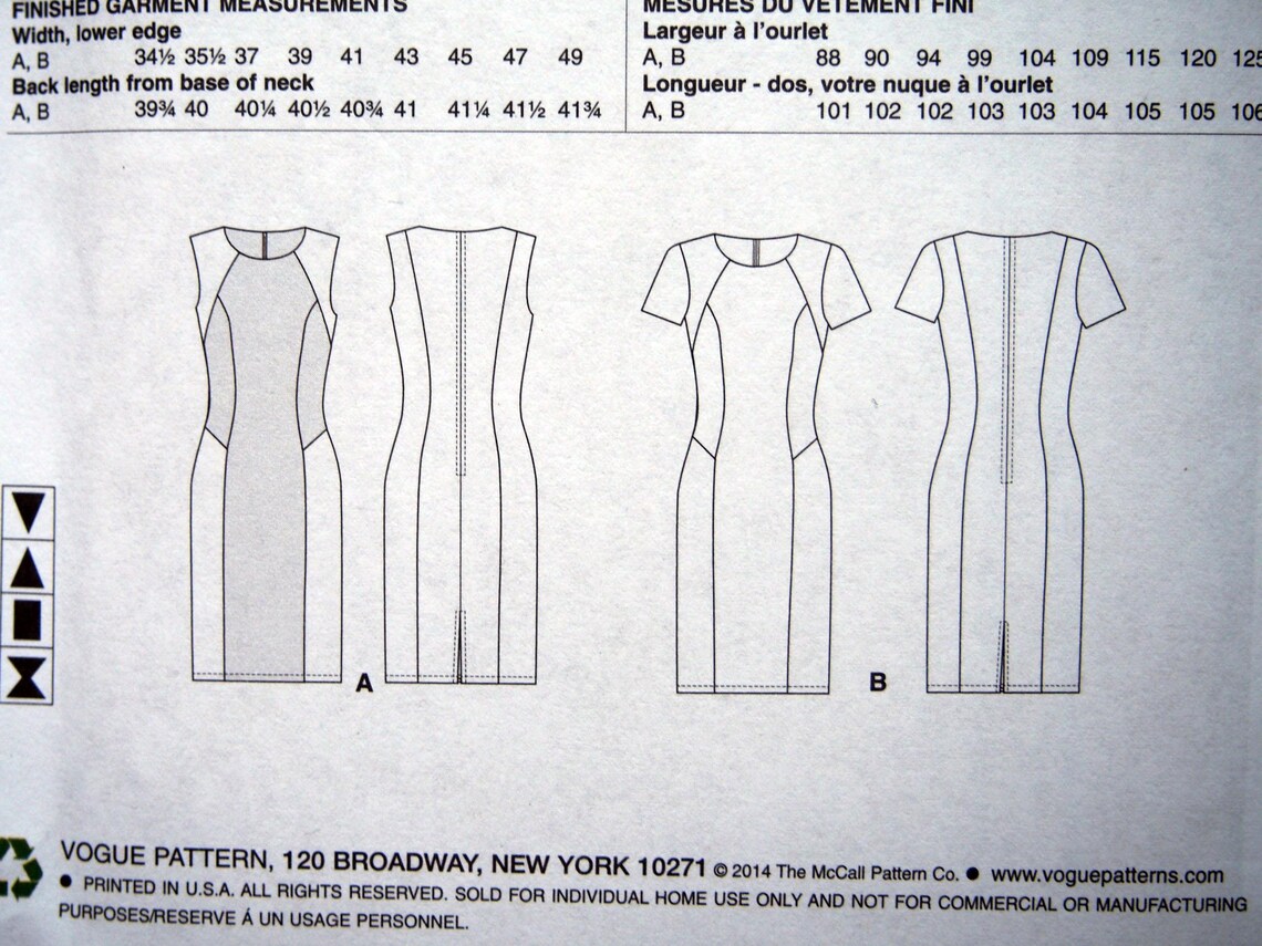 Vogue 8995, Lined Sheath Dress With Curved Princess Seams - Etsy