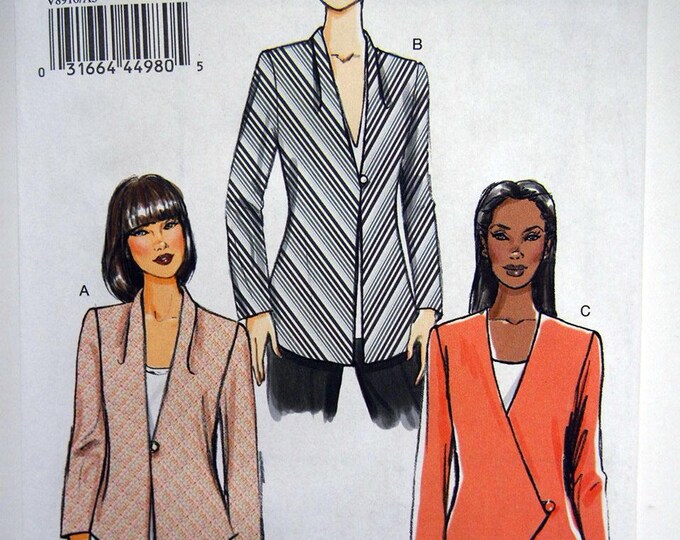 Vogue 8910, Bias-cut Casual One-button Jacket - Etsy