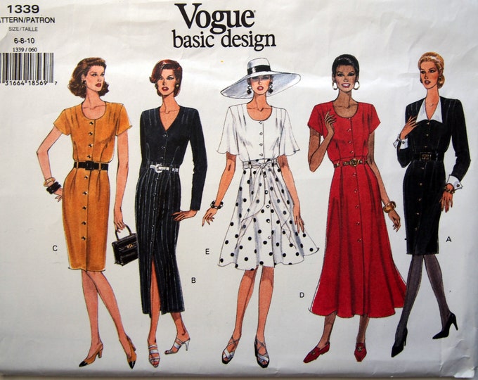 Vogue 1339, Shirtdress With Shoulder Pleats and Waist Seam - Etsy