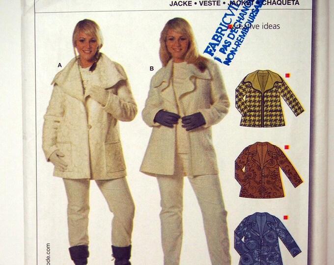 Vogue 2934, Cape-like Lined Jacket With Single Button or Frog Closures ...