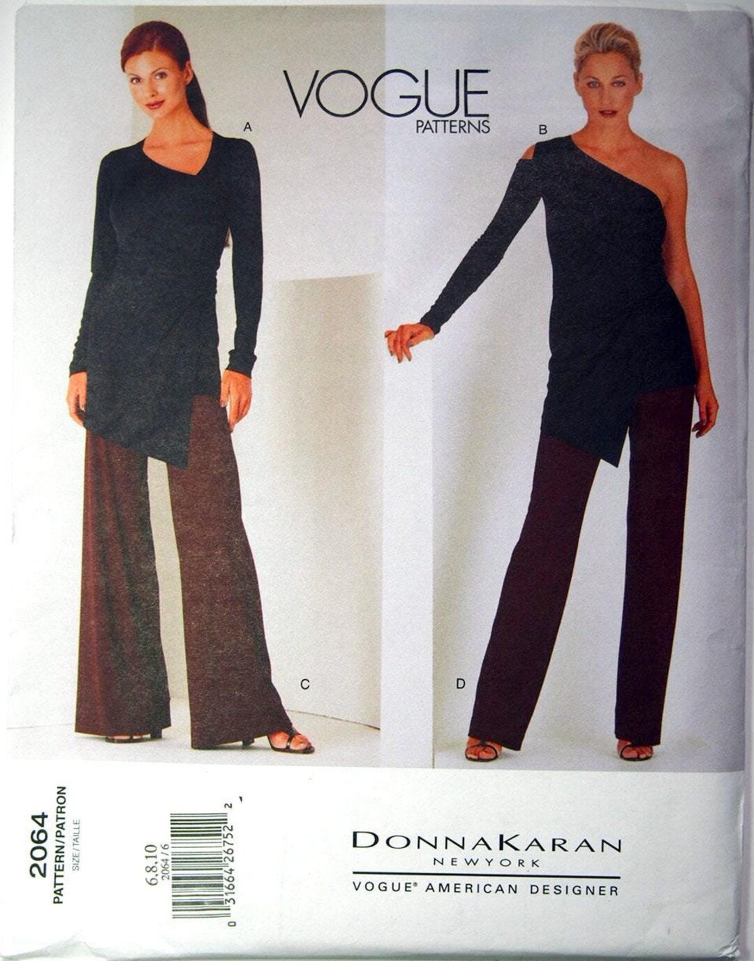 Vogue 2064 - Wrap Top & Flowy Pants, by Donna Karan - Etsy