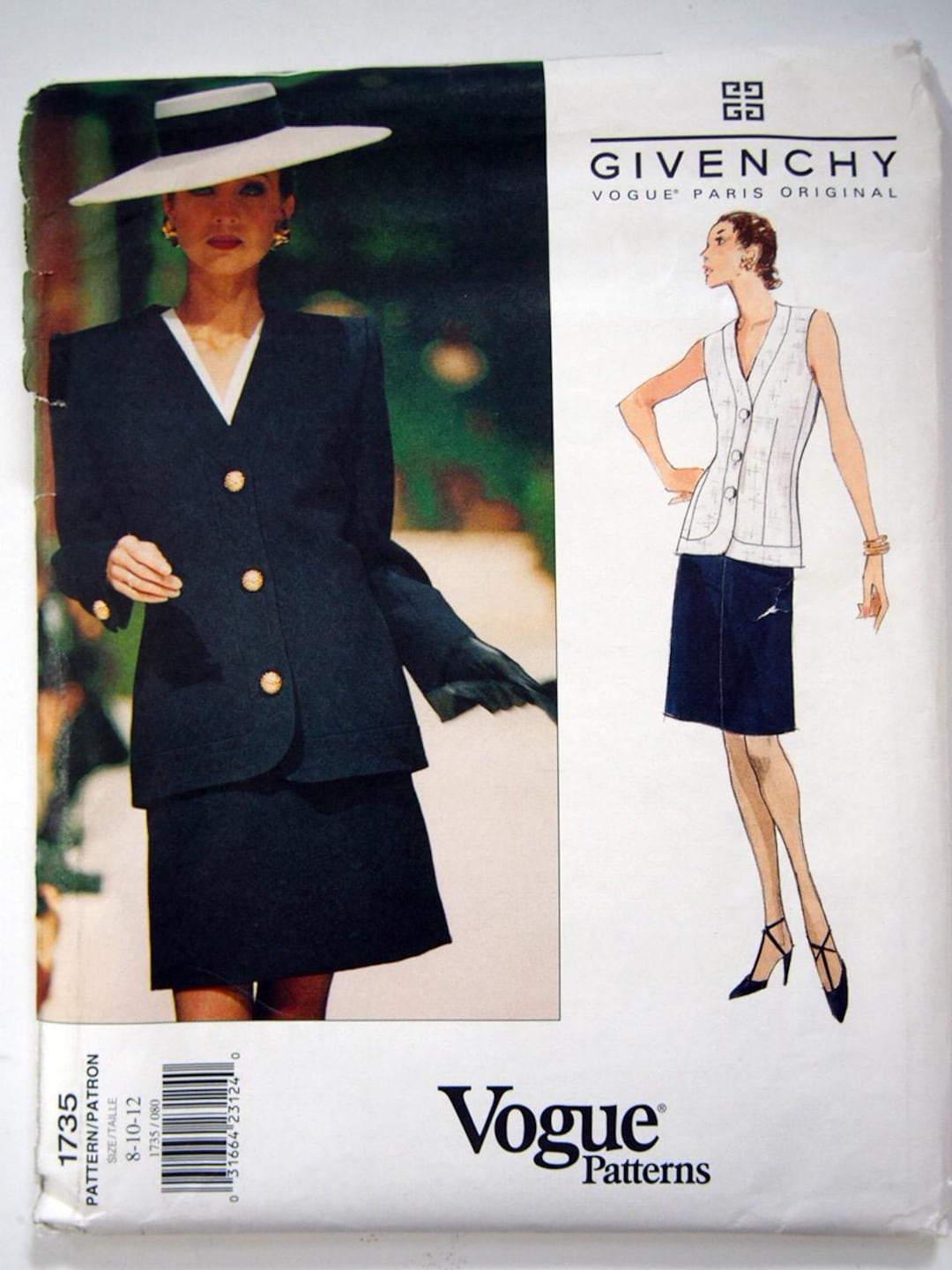 Vogue 1735, Collarless Jacket With Button Band, Top, and Skirt, by ...