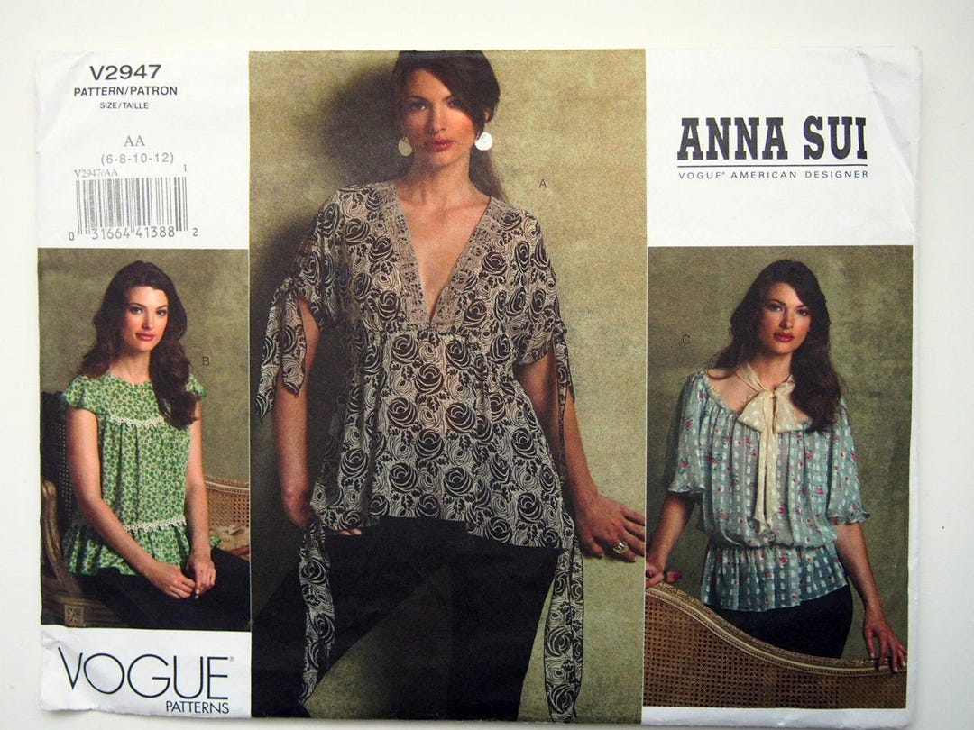 Vogue 2947, Peasant Style Blouse With Gathered Details and Sleeve Ties ...