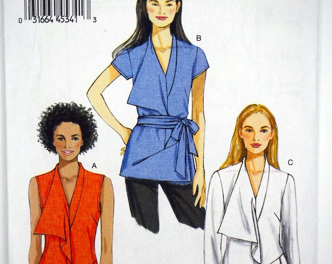 Vogue 8979, Tunic With Front Drape, Sleeve or Sleeveless Option - Etsy