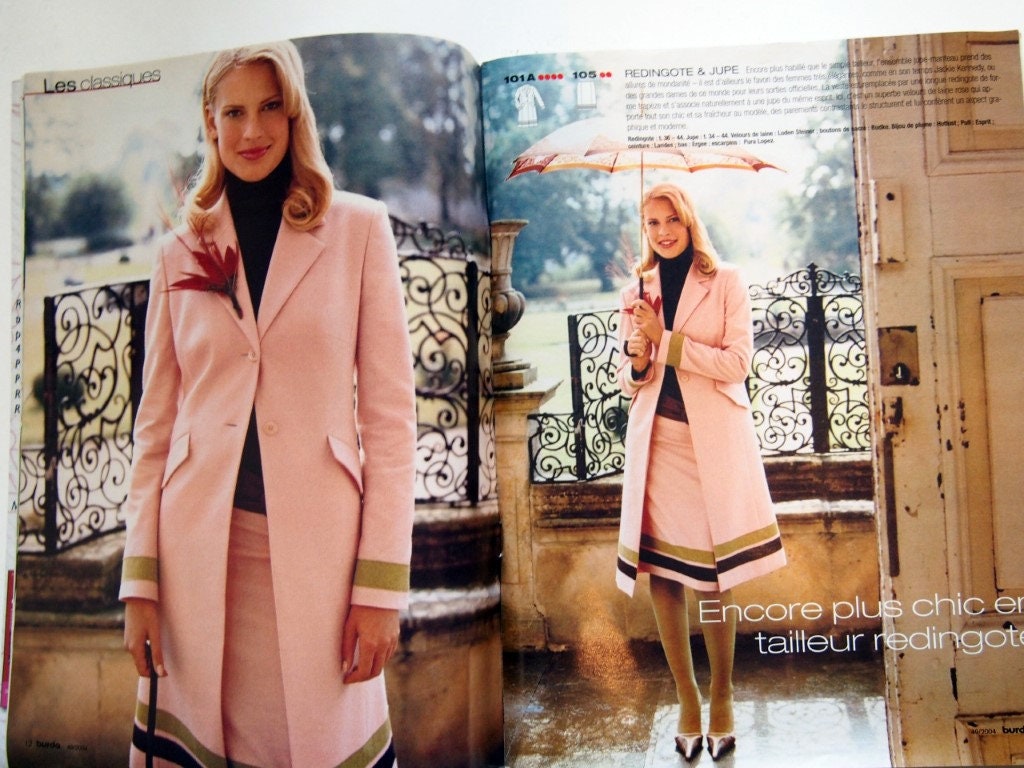 Burda 01/2004, Classic Fitted Coat Pattern, Matrix Costumes & More, in ...