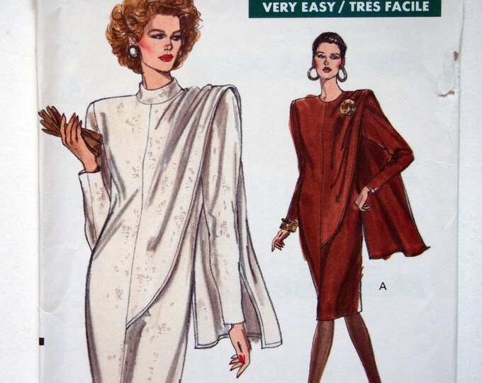 Vogue 7635, Dress With Dramatic Cape - Etsy