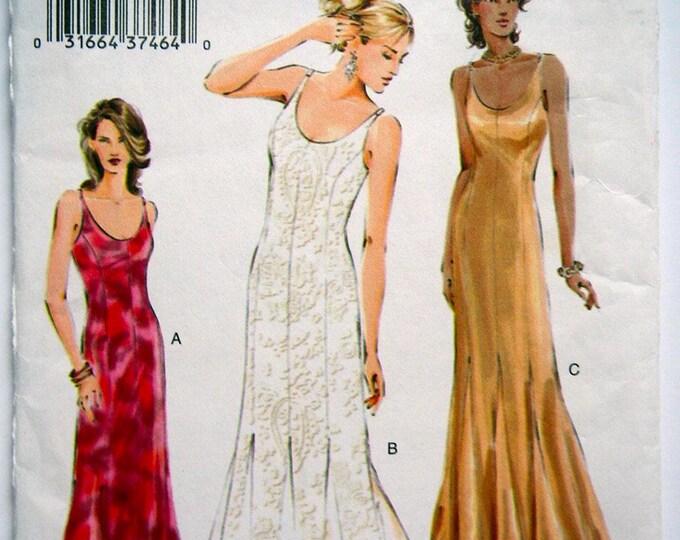 Vogue 7824, Evening Length Slip Dress With Godets - Etsy