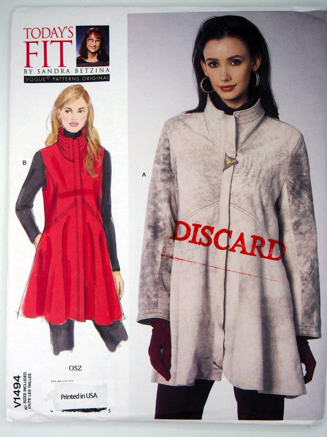 Vogue 1494, Light Coat and Vest With Large Stand Collar, by Sandra ...