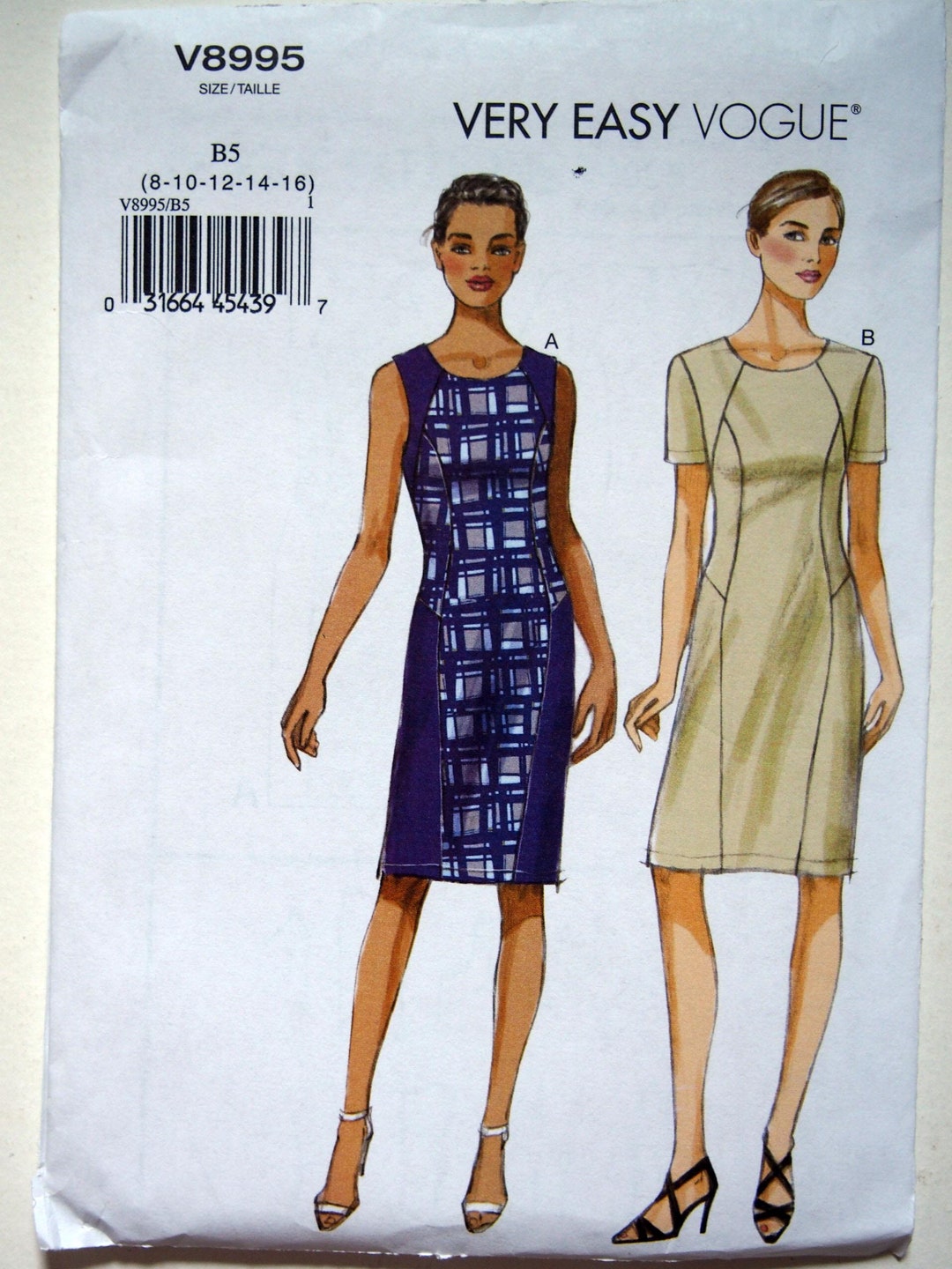 Vogue 8995, Lined Sheath Dress With Curved Princess Seams - Etsy