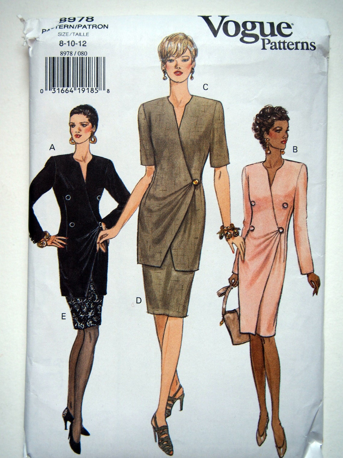 Vogue 8978, Dress With Wrap Effect - Etsy