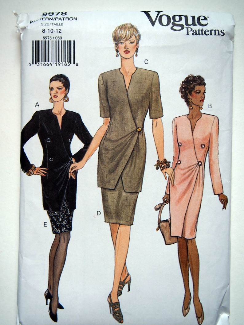 Vogue 8978, Dress With Wrap Effect - Etsy
