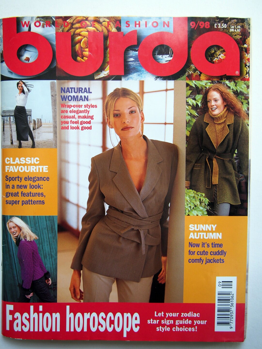 Burda 09/1998, Leather Top, Double Sided Wool Coat Pattern and More - Etsy