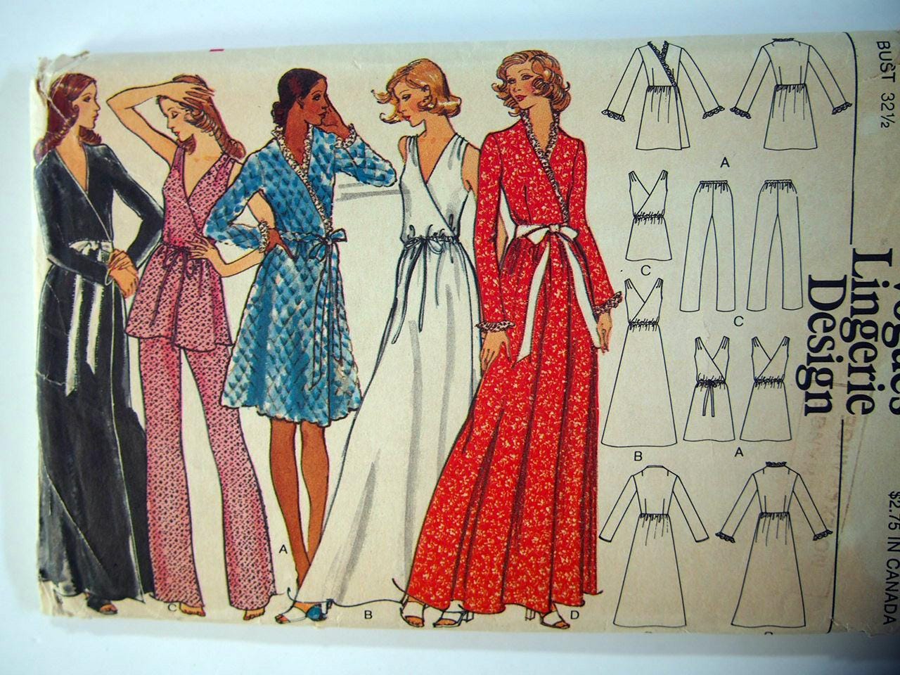 Vogue 8447, Wrap Dress, Robe or Pajamas - Etsy