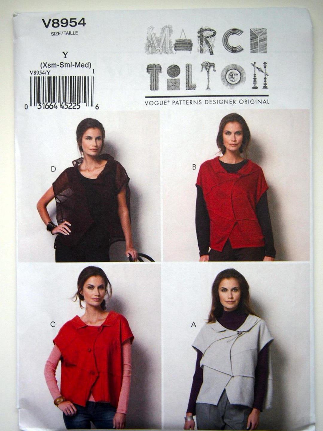 Vogue 8954, Patchwork Button-up Top by Marcy Tilton - Etsy