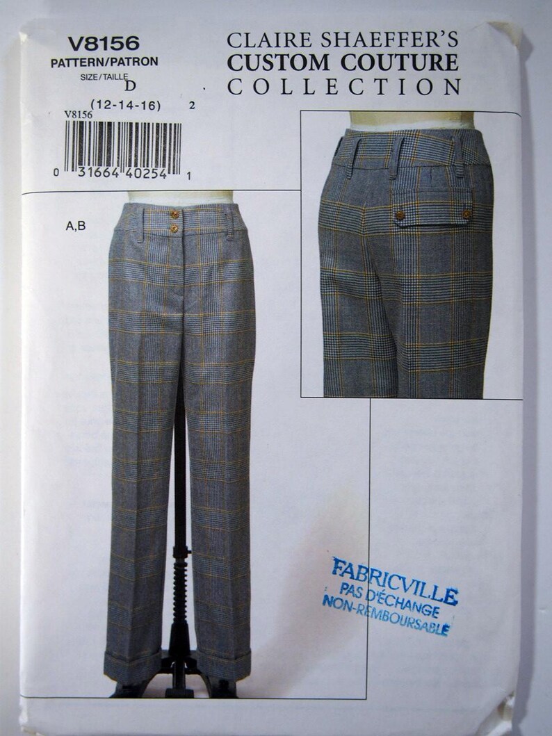 Vogue 8156, Straight-legged Pants With Contour Yoke, by Claire Shaeffer ...