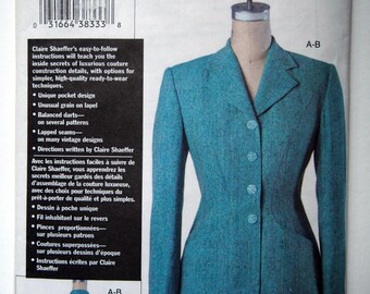 V8333 Vogue 8333 SEWING PATTERN Semi-fitted Lined Jacket Claire ...