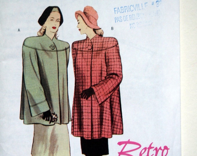 Butterick 5298, Retro '46 Flared Coat Pattern - Etsy
