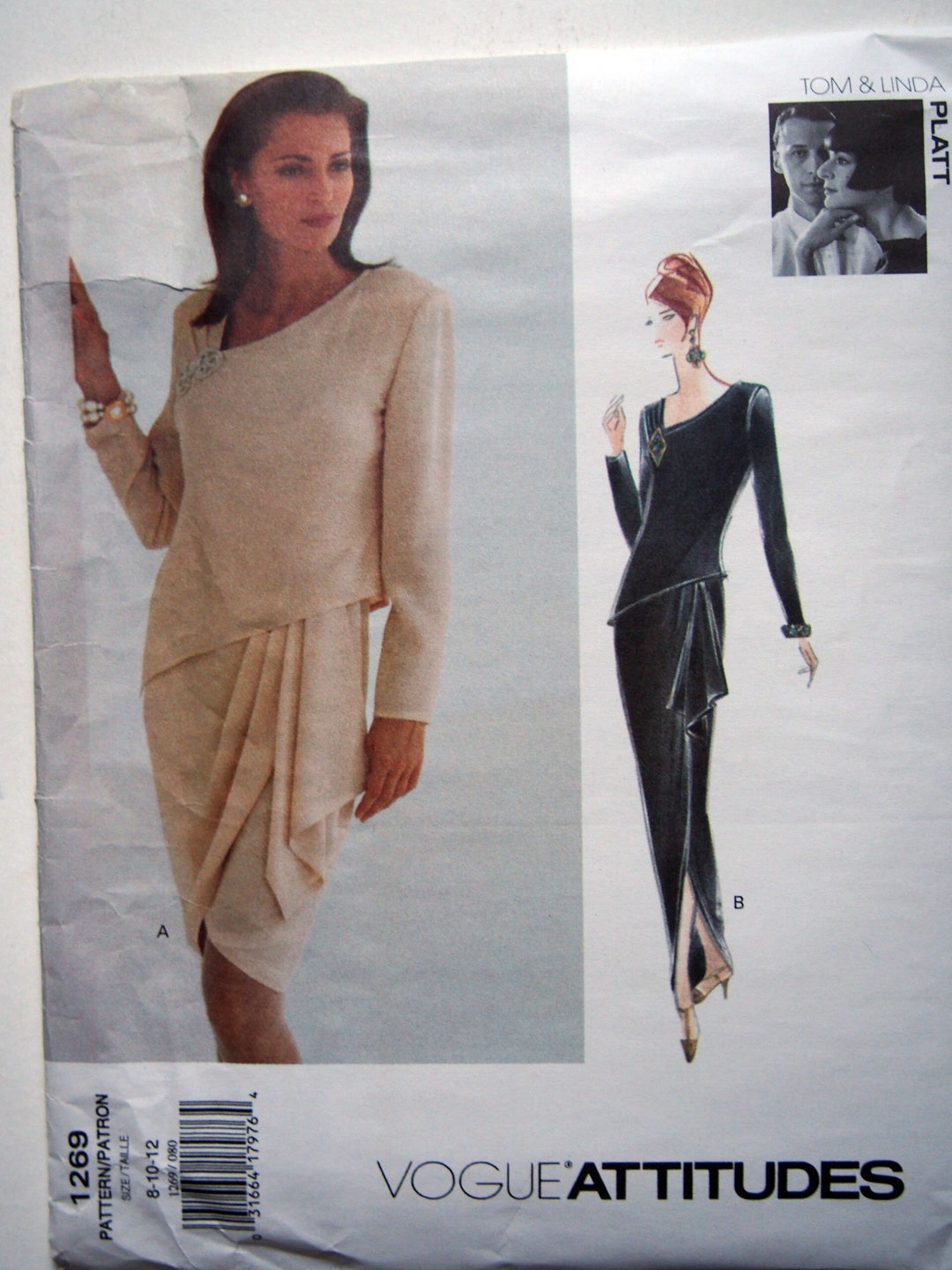 Vogue 1269 - Assymetric Gown With Deep Front Slit, by Tom & Linda Platt ...
