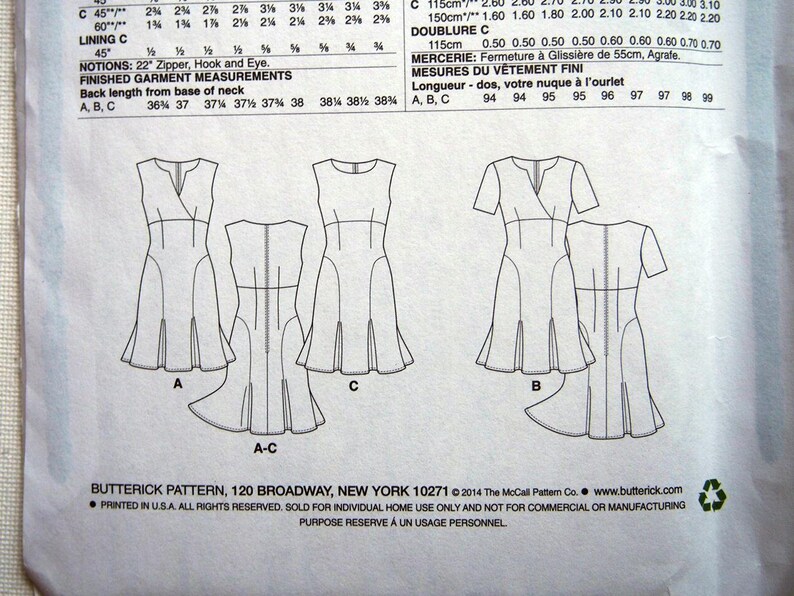 Butterick 6015, Fitted Dress With Empire Waist and Godets - Etsy