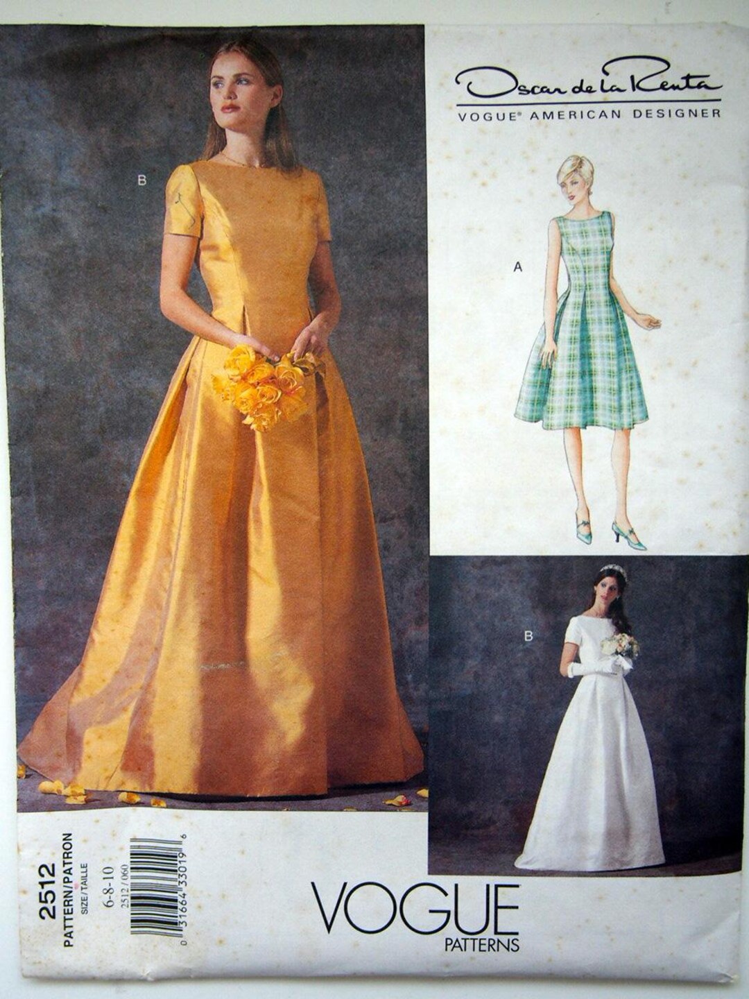 Vogue 2512, Simple Gown With Low Back, Short Sleeves (or Sleeveless ...