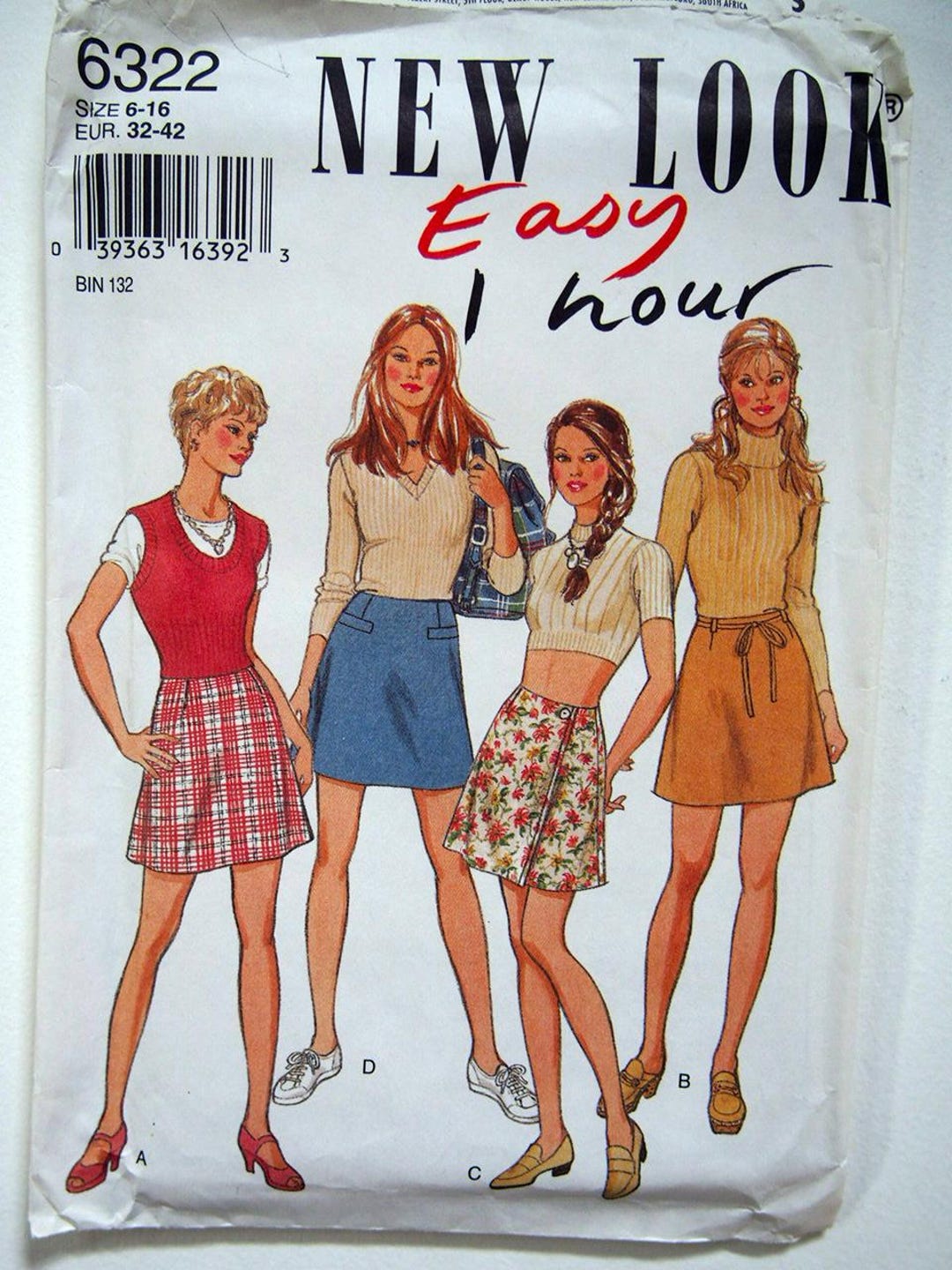 New Look 6322, Simple A-line Skirt With Wrap or Welt Pockets Option - Etsy