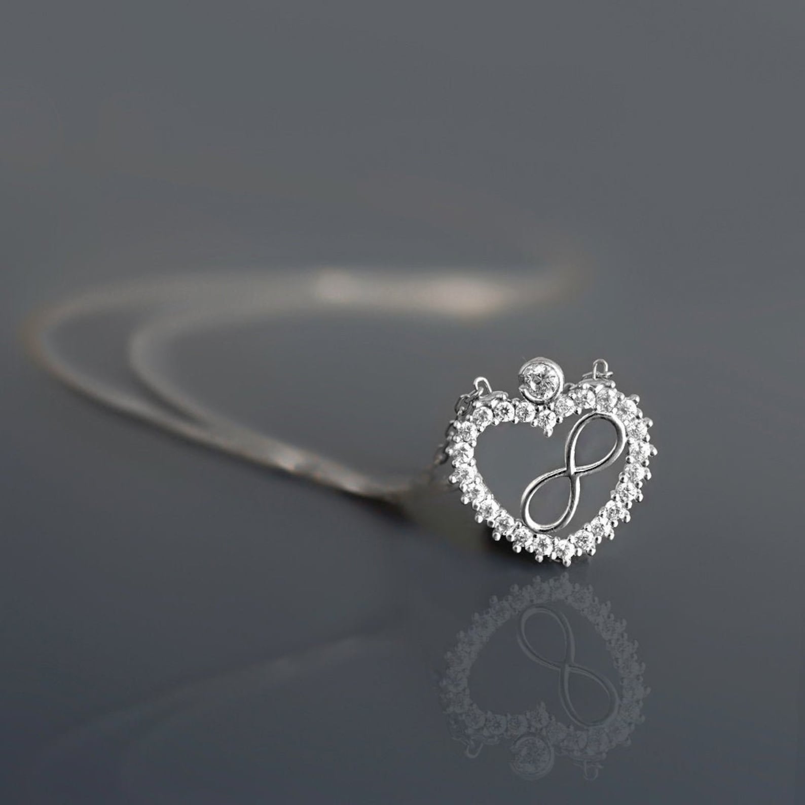 Heart Infinity Silver Necklace for Women 925 Sterling - Etsy