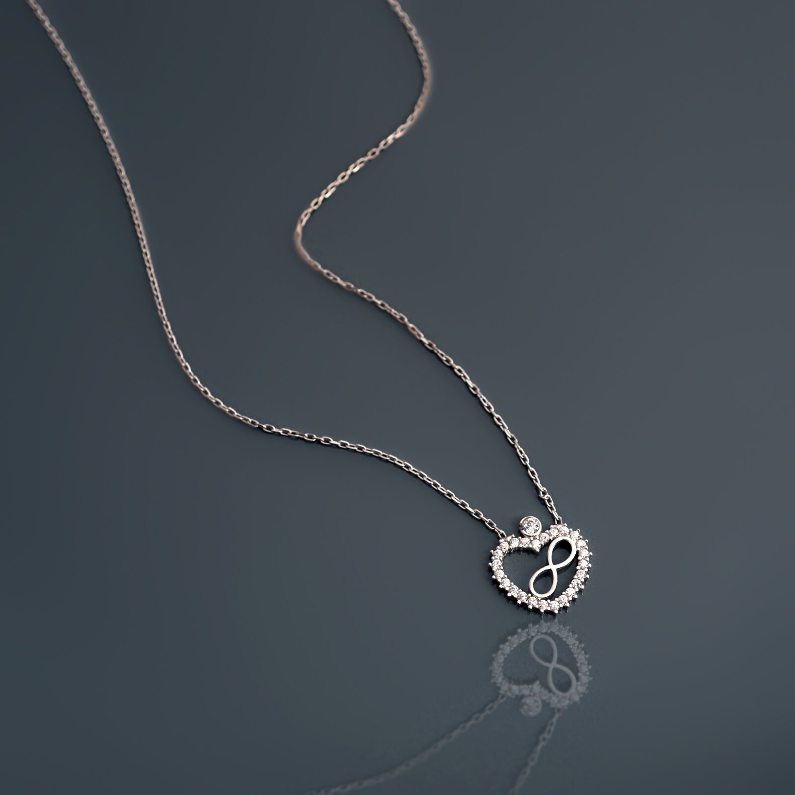 Heart Infinity Silver Necklace for Women 925 Sterling - Etsy