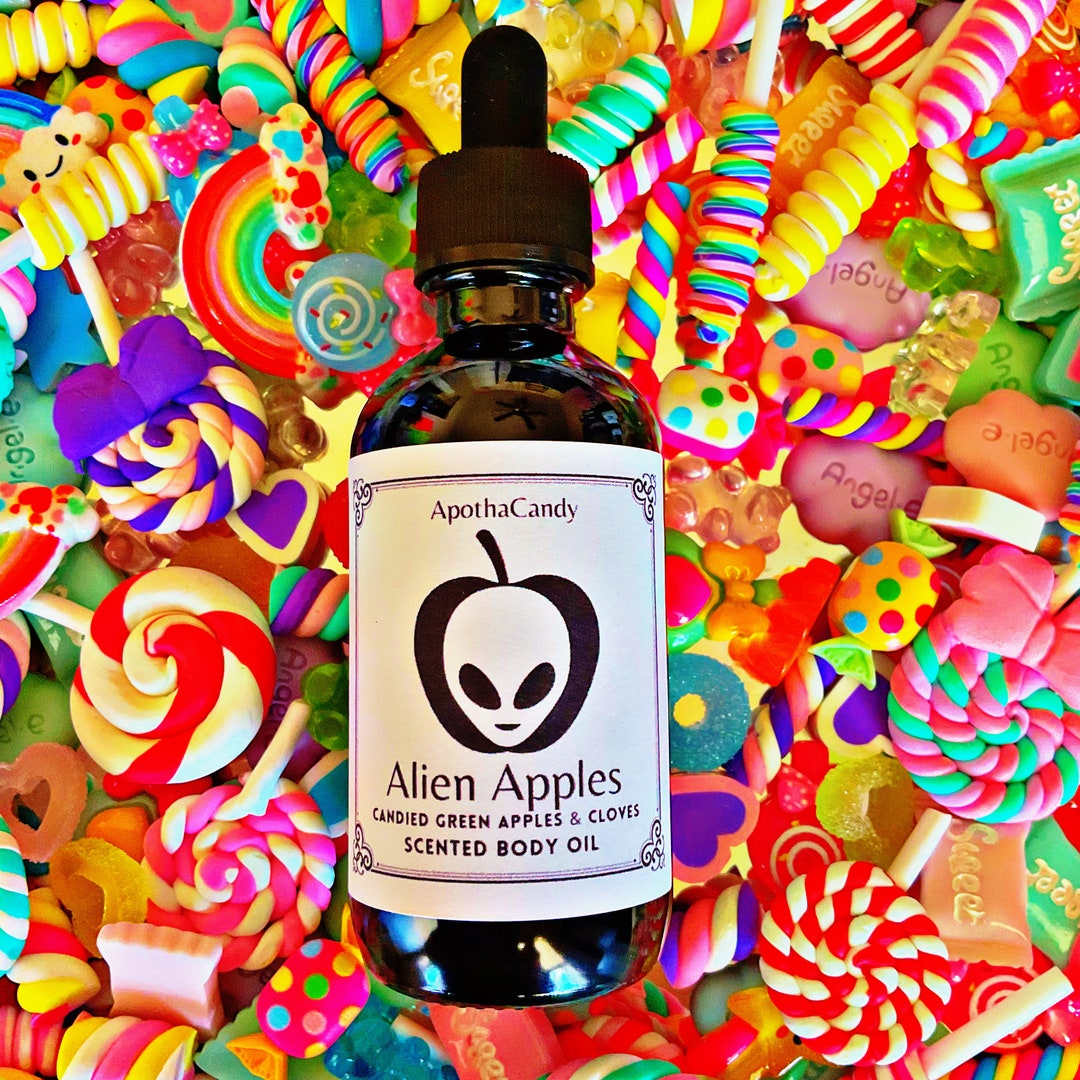 Alien Apples Perfume Oil Scented Bath & Body Oil Crystal Infused Moon ...