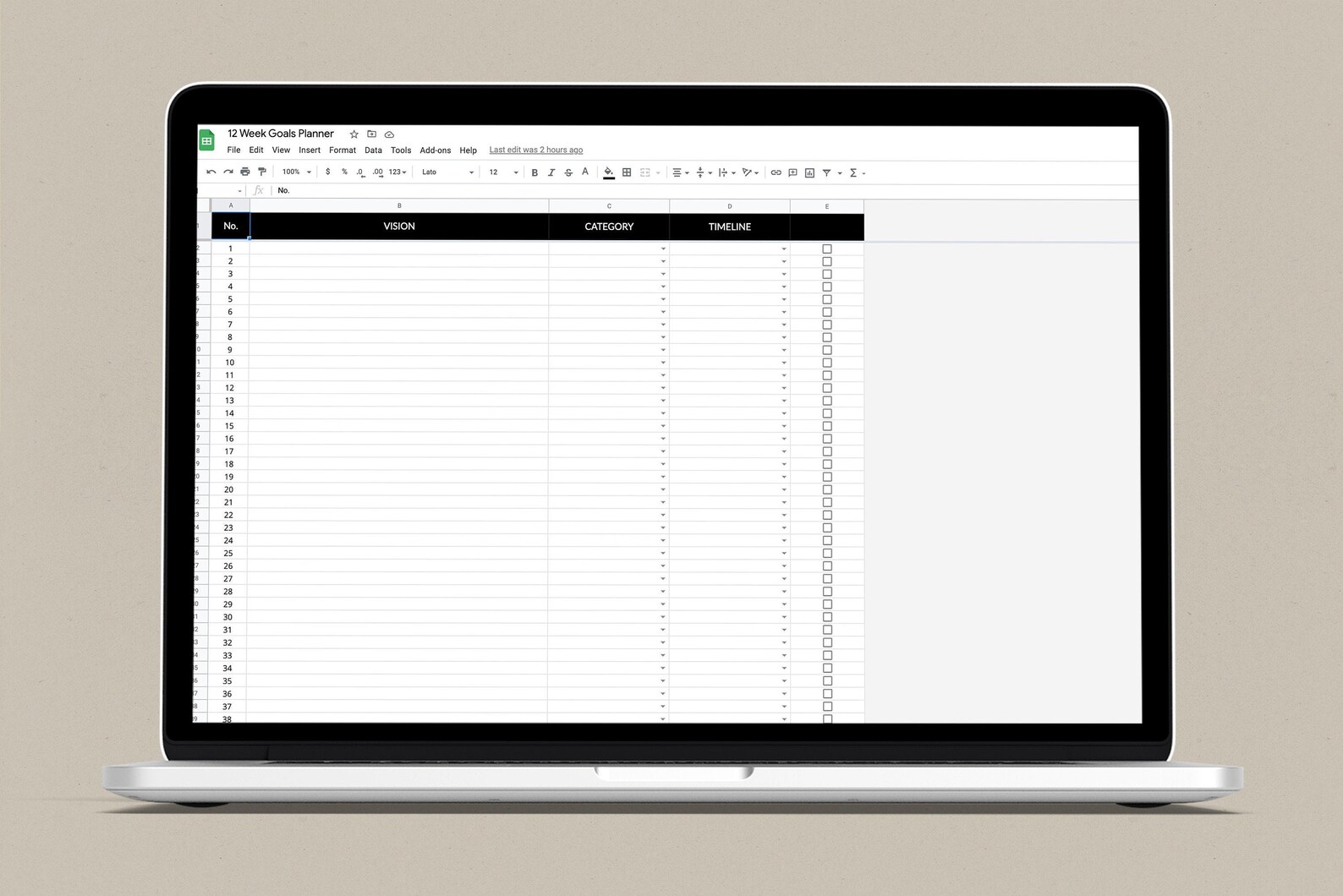 12 Week Goals Bundle For Google Sheets Goal Planning Etsy