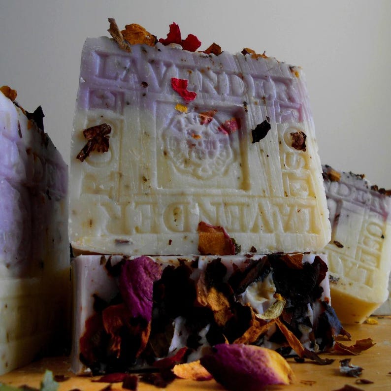 Handmade Provence French Lavender Soap With Crushed Organic Rose Petals ...