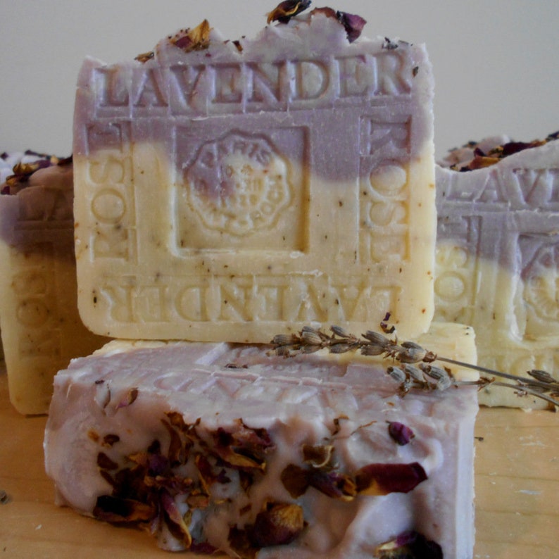 Handmade Provence French Lavender Soap With Crushed Organic Rose Petals ...