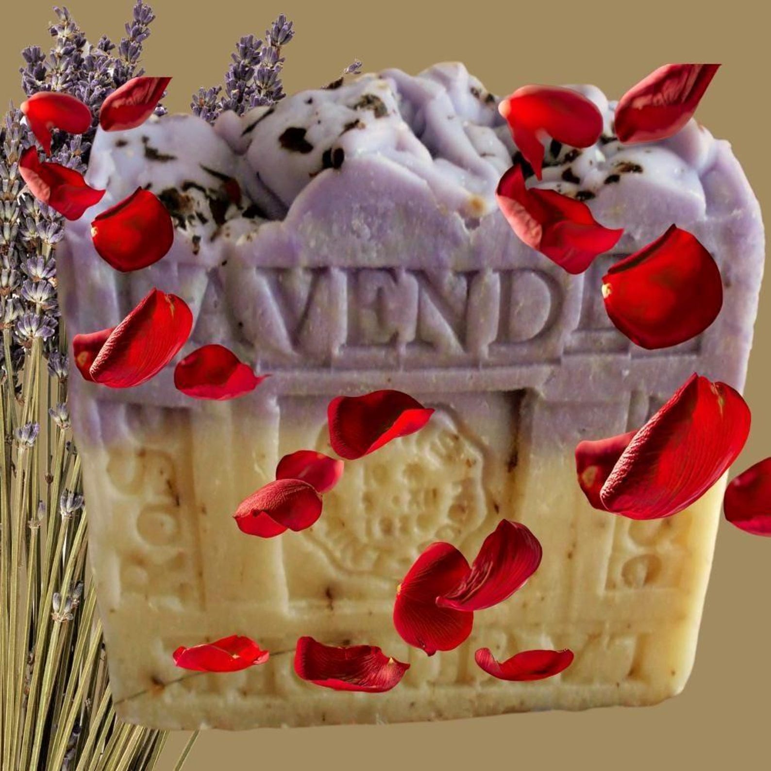Handmade Provence French Lavender Soap With Crushed Organic Rose Petals ...