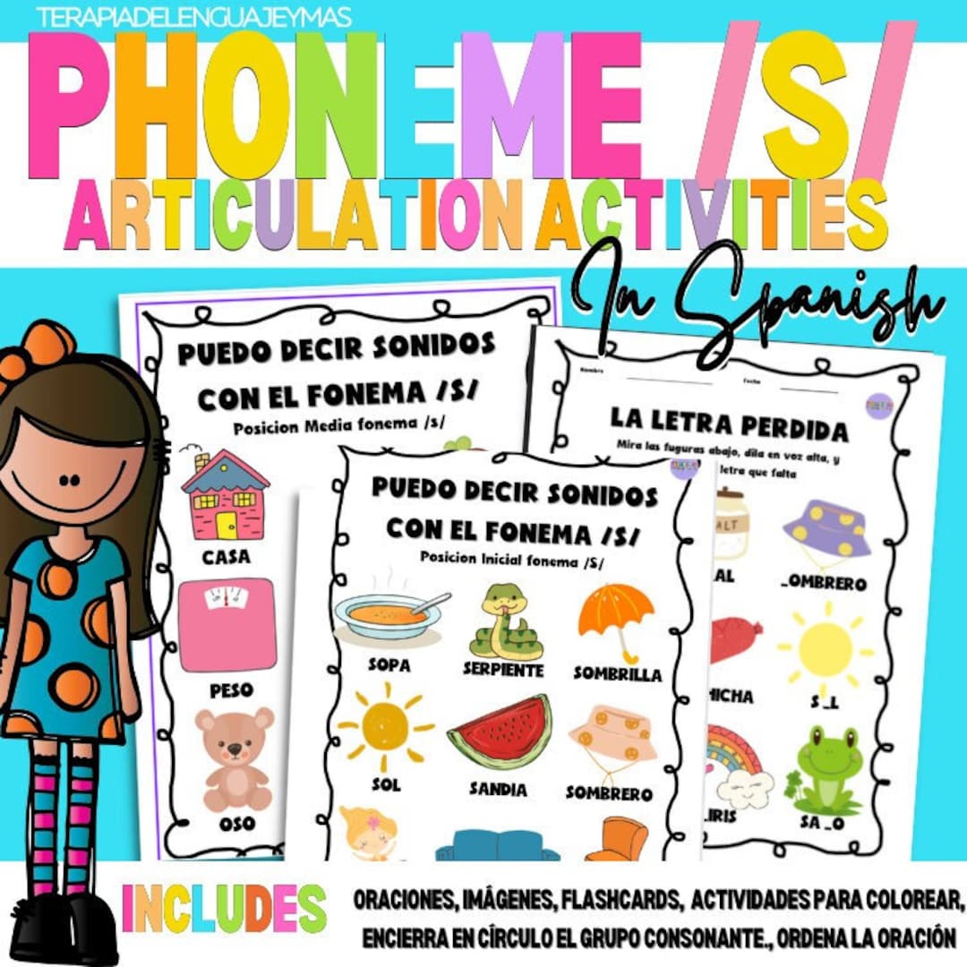 Articulación del sonido S en español con diferentes posiciones - Etsy ...