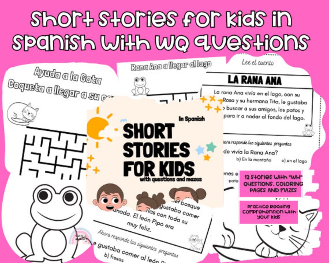 Short Stories for Kids With Wq Questions, Coloring Pages and Mazes in ...