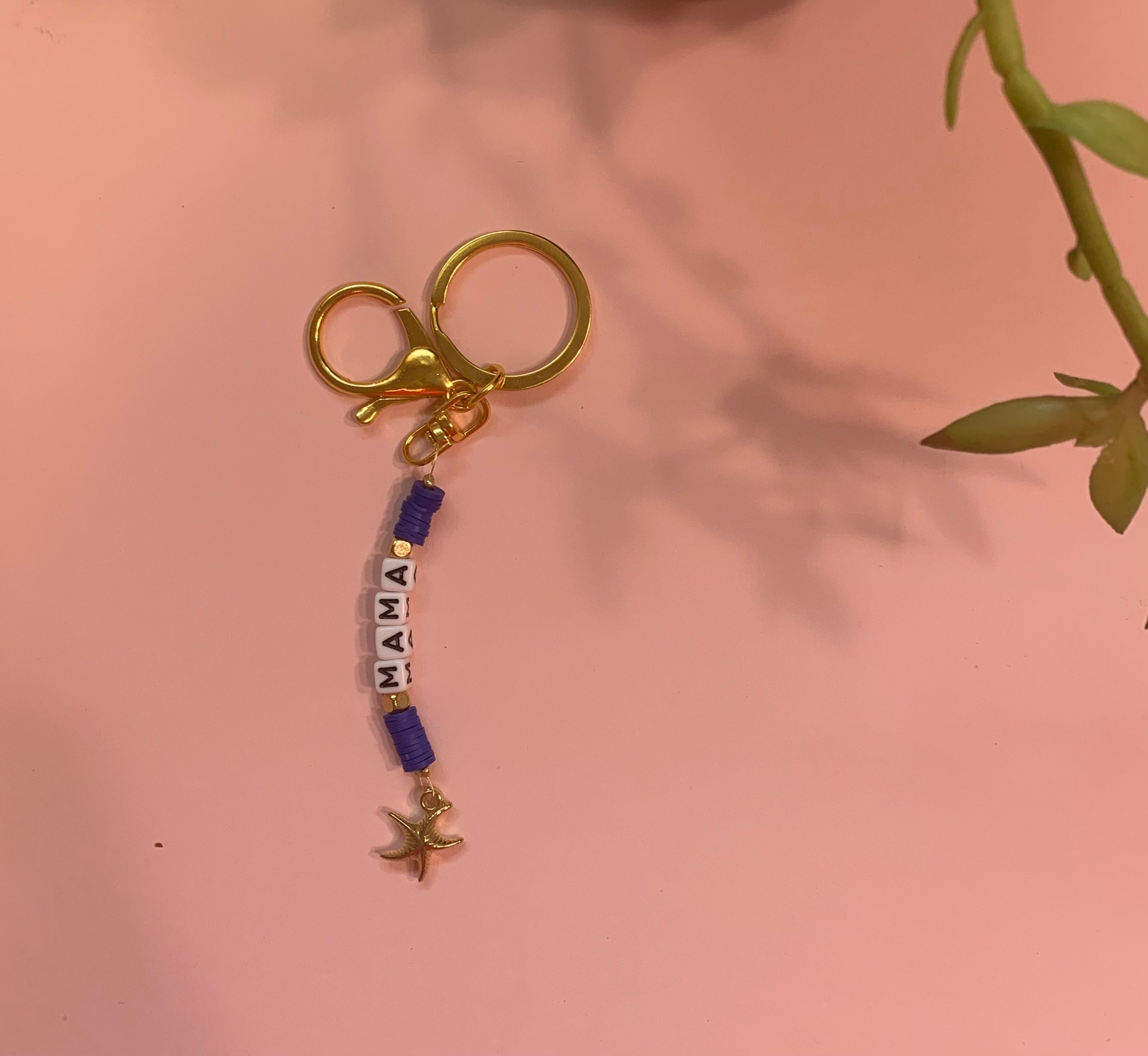 Custom Beaded Name Keychain With Heishi Beads - Etsy Canada