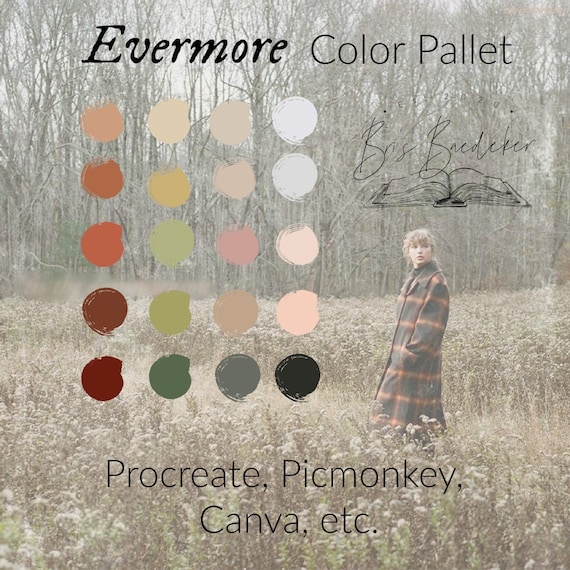 Evermore Color Pallet Boho Palette Procreate Greens | Etsy
