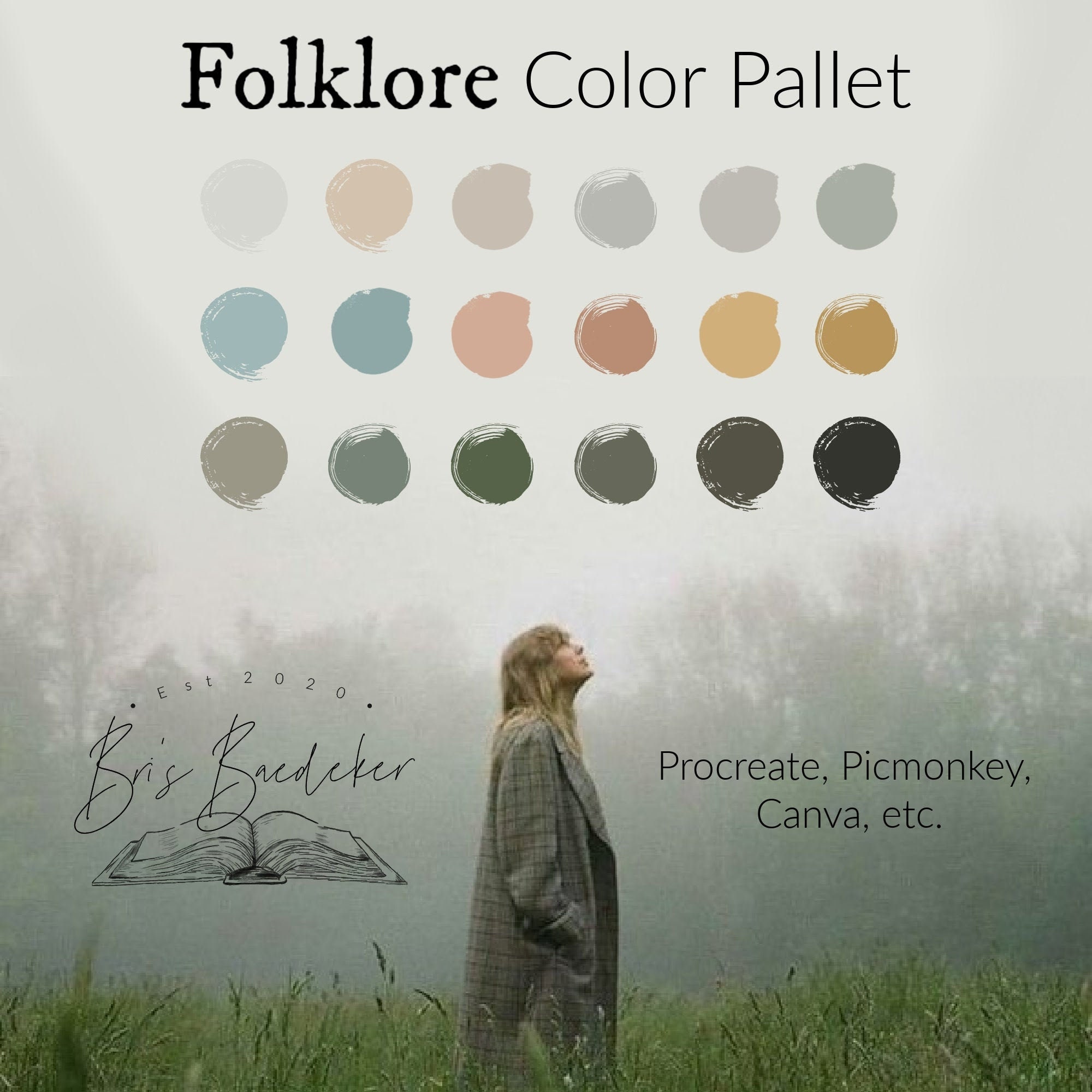 Folklore Color Pallet Boho Palette Procreate Blues - Etsy.de