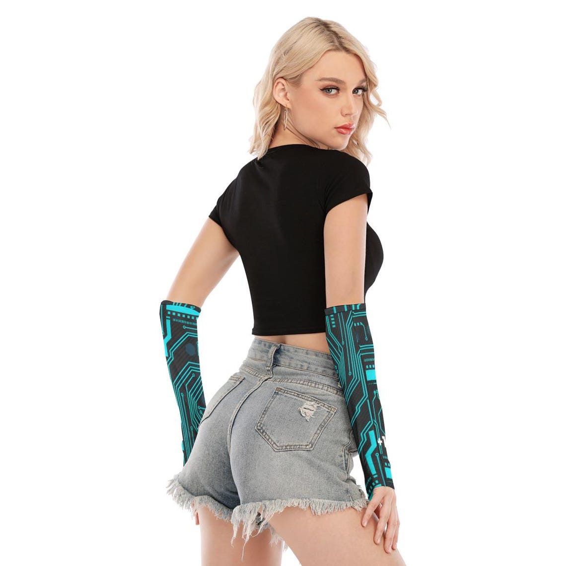 Cyberpunk Fingerless Gauntlets | Techwear Arm Sleeves, Robotic Cosplay ...