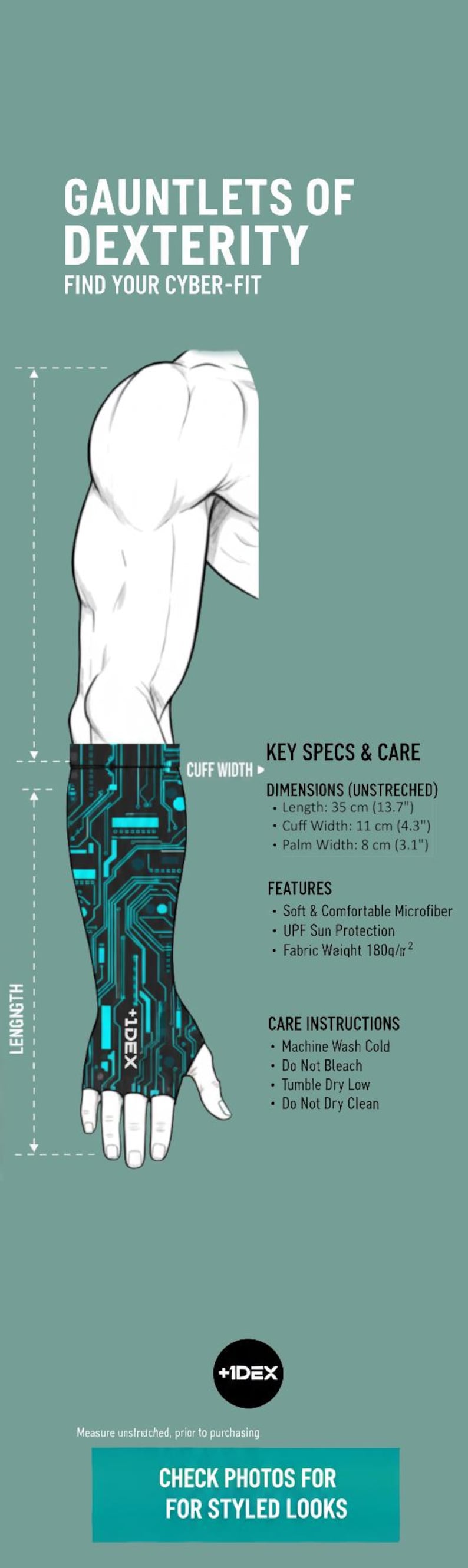 Cyberpunk Fingerless Gauntlets | Techwear Arm Sleeves, Robotic Cosplay ...
