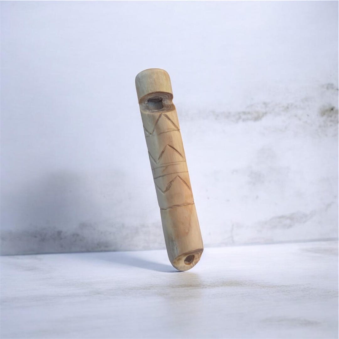 Handcrafted Whistle Made of Natural Wood With Designs - Traditional ...