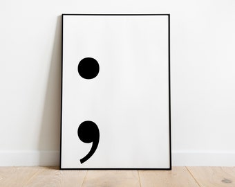 Semicolon Wall Art - Etsy