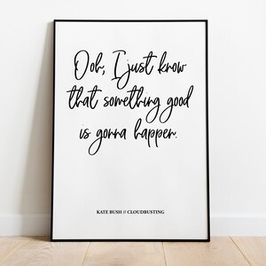 Cloudbusting, Kate Bush, Wall Art, Print, Lyrics, 80s, Custom Print ...