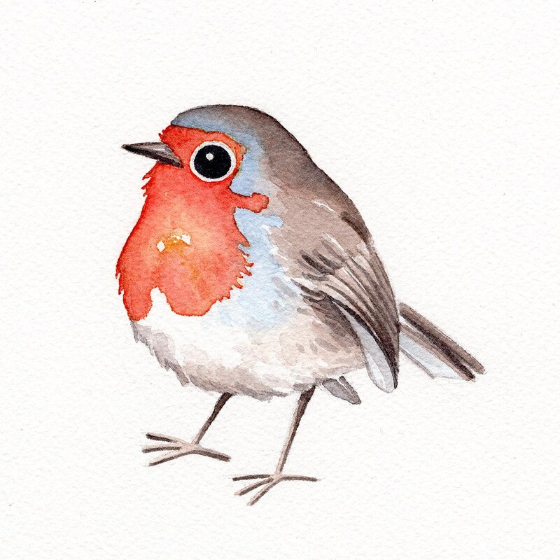 Robin Painting - Etsy